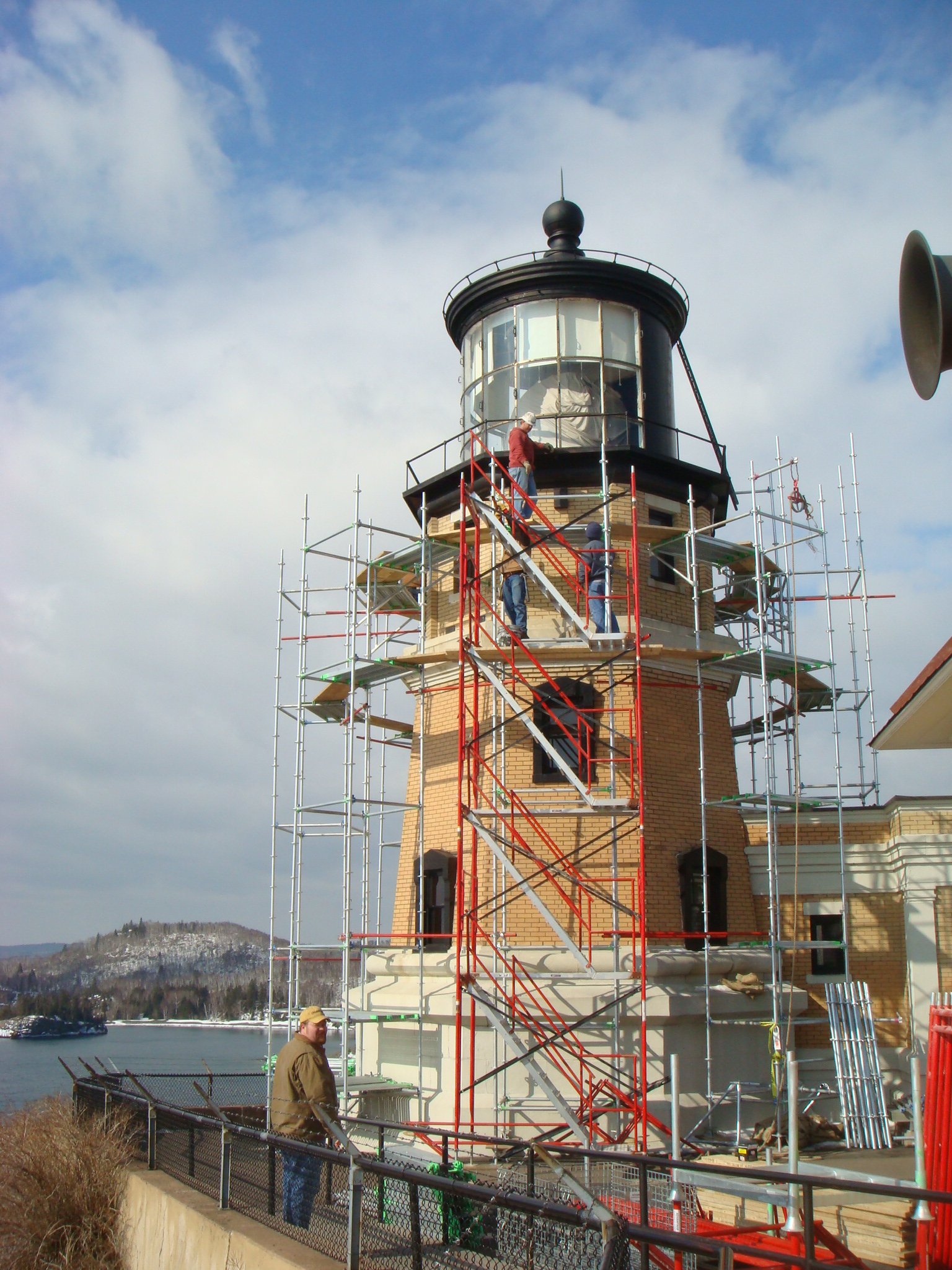 Historic lighthouse restored with dry ice